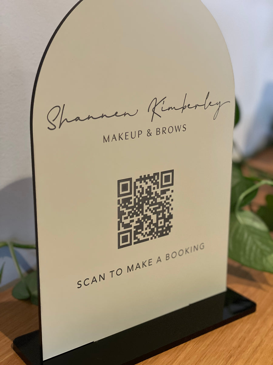 QR code Sign | Acrylic Business Sign | Etched Design