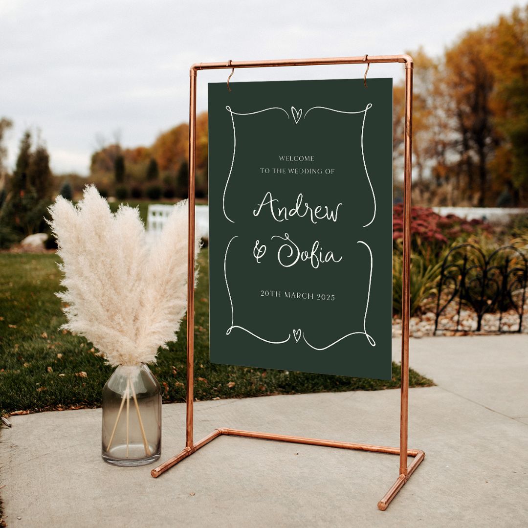 Wedding Welcome Sign| Etched Design