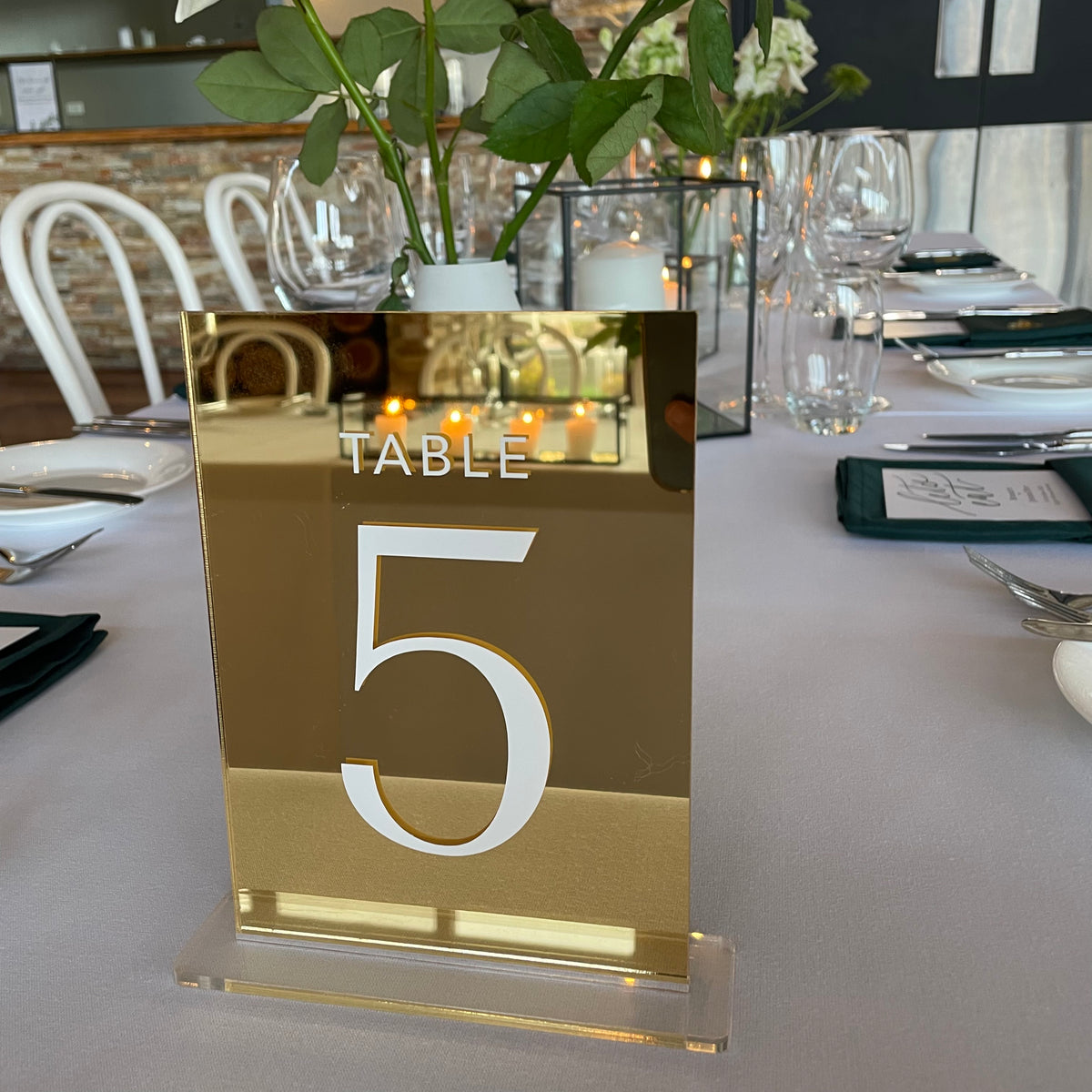 Wedding Table Numbers | Wedding Table Signs | Etched Design