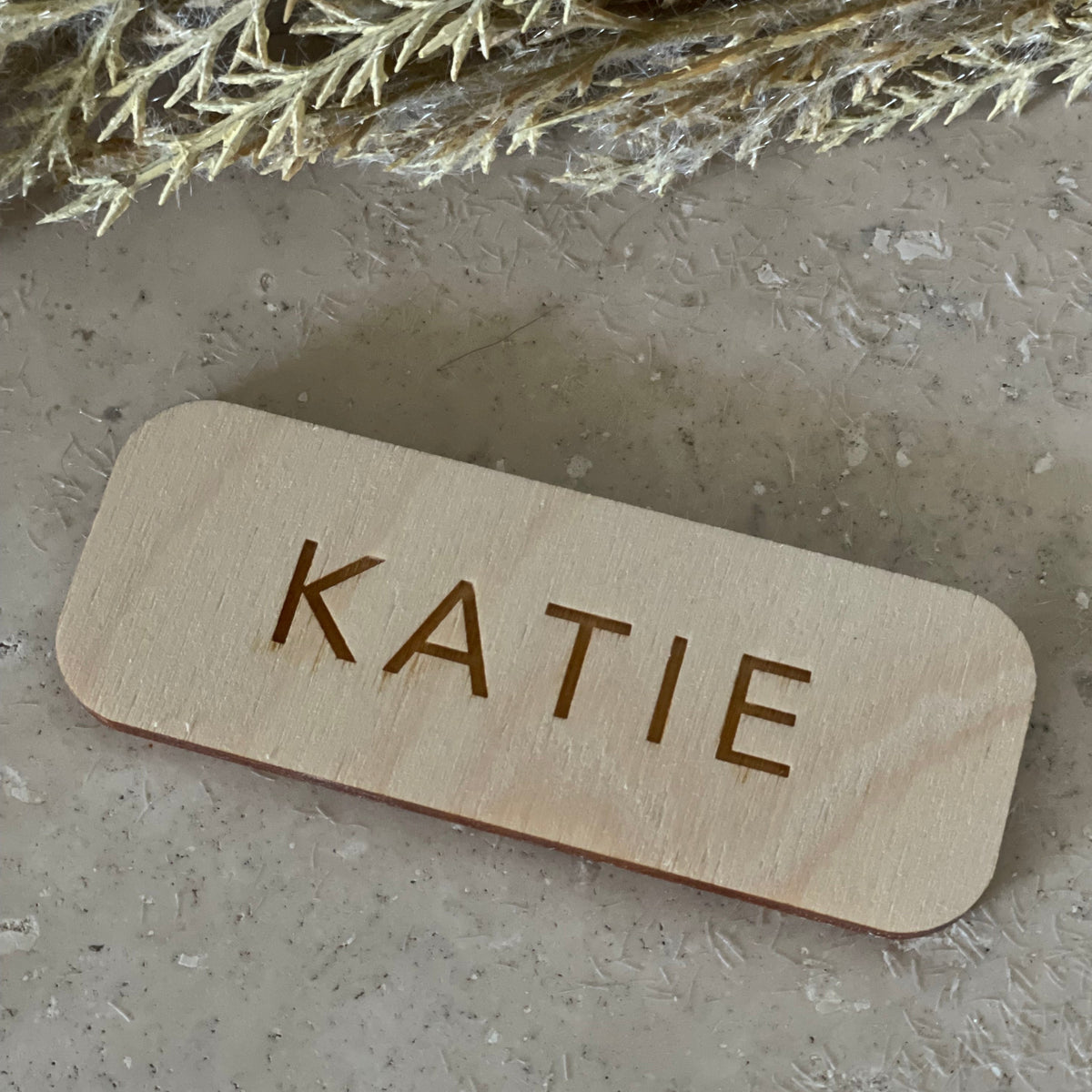Wood Badge Name Tag | Business Signs Australia | Etched Design