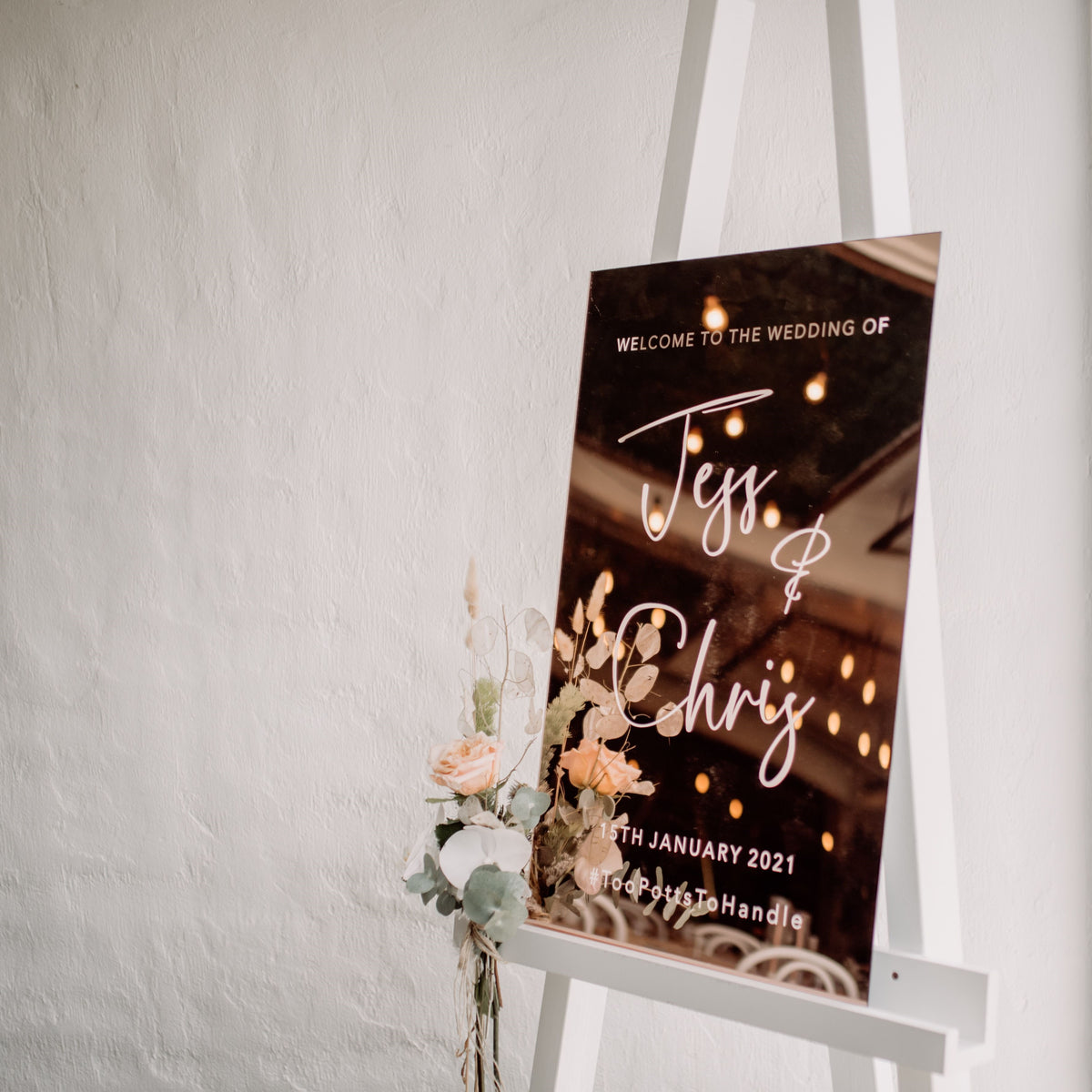 Wedding Welcome Sign | Welcome To Our Wedding Sign | Etched Design